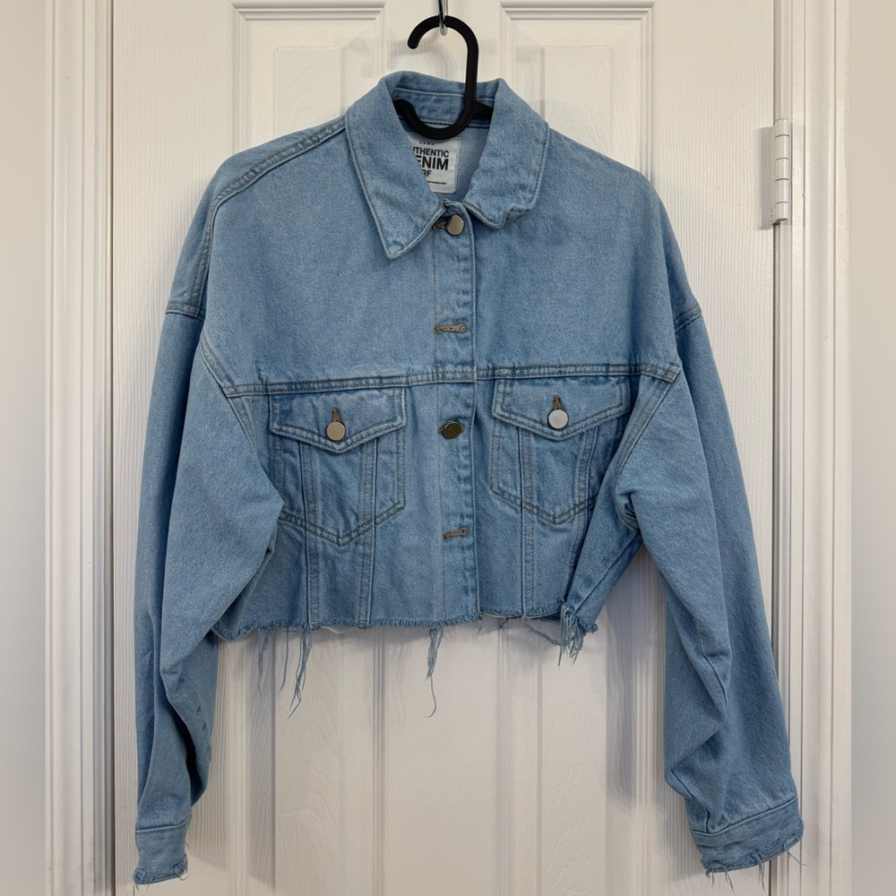 Zara Trf Cropped Denim Jacket - Gem